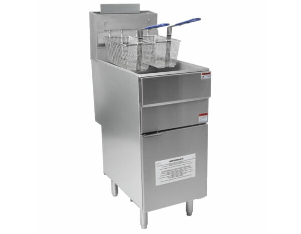 Hamoki GF90 Free Standing Single Tank / Double Basket Propane Gas Fryer ...