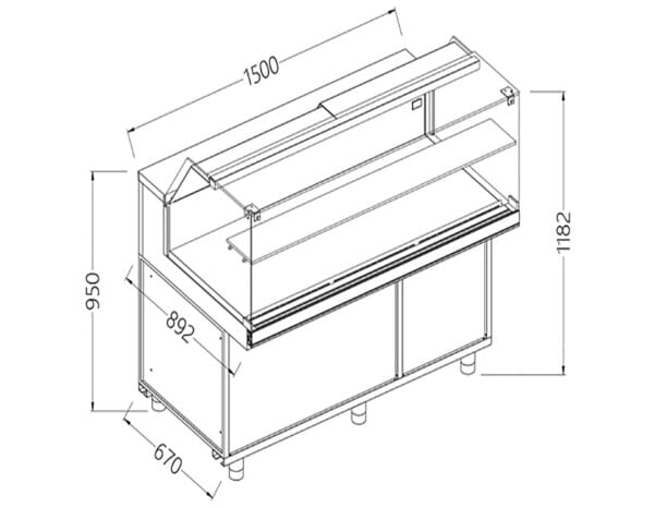 Diamond CB15X/R Hot & Dry Patisserie Display Counter with Understorage ...