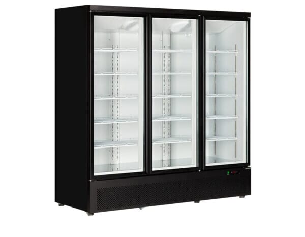 Tefcold ATOM MAXI F3DB Glass Triple Door Black Display Freezer, 1563 Litres