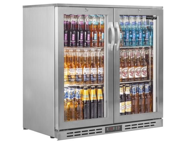Interlevin PD20H-SS Stainless Steel Back Bar Double Door Bottle Cooler ...